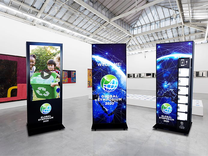 Locação de Totem TV e Carregador de celular | F9 - Comunicação Visual